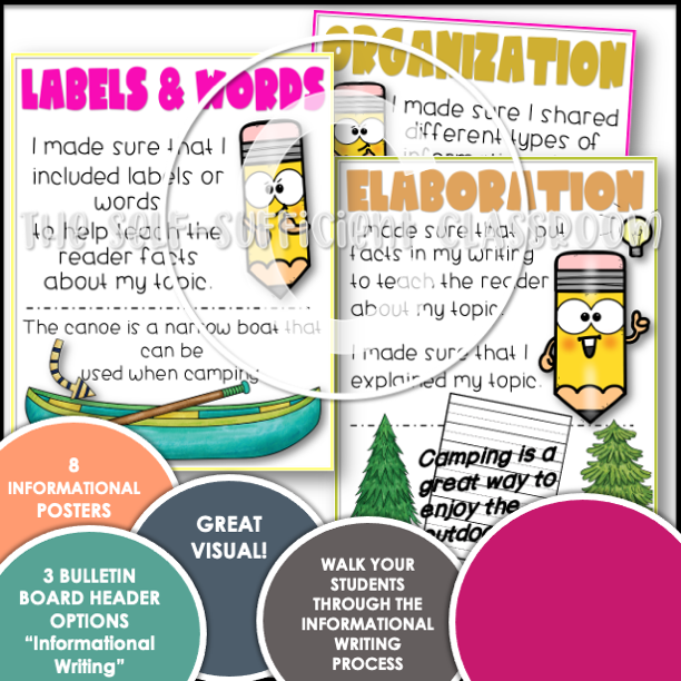 1st Grade Informational Writing Bulletin Board Set - Classful