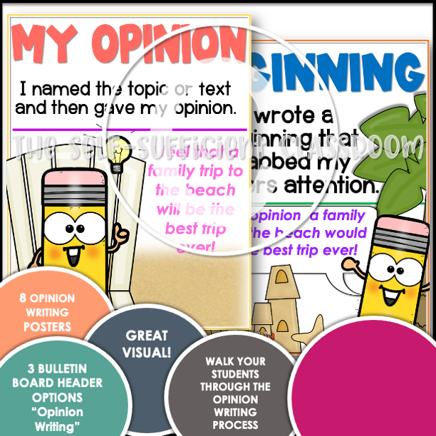 1st Grade Opinion Writing Bulletin Board Set - Classful