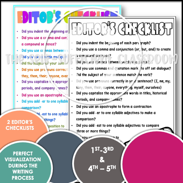 Elementary Writing Checklist - Classful