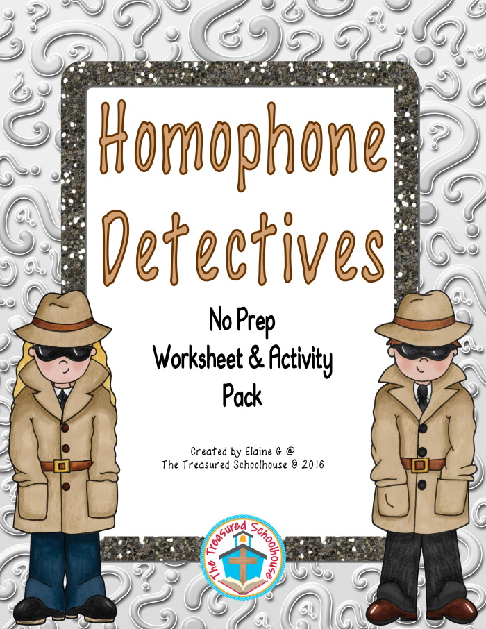 Homophone Worksheet & Activity Pack with Detectives - Classful