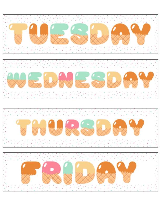 Flip Calendar - Ice Cream Design - Classful