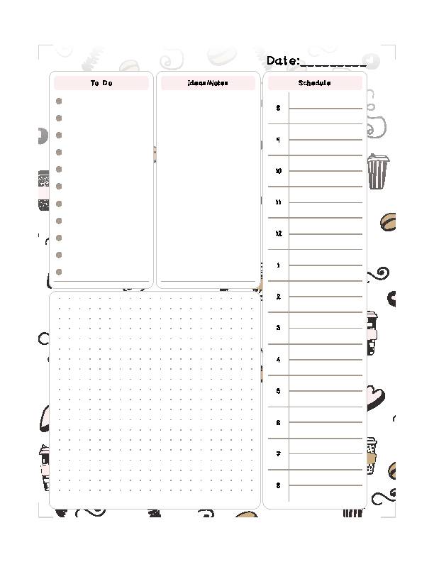 Happy Planner Size Coffee Lover Printable Daily planning layout with ...