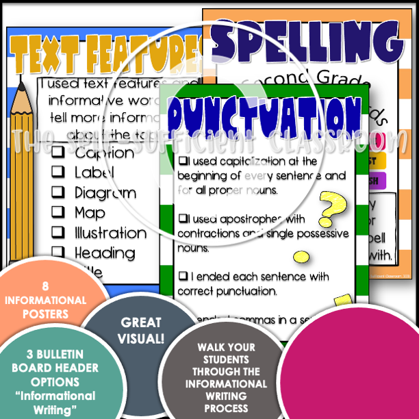 2nd Grade Informational Writing Bulletin Board Set - Classful