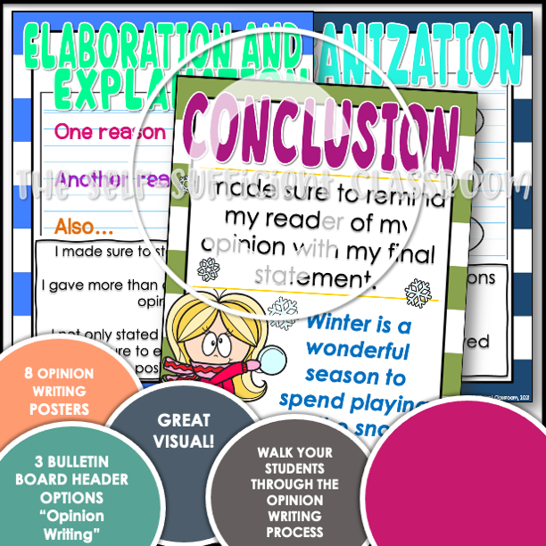 2nd Grade Opinion Writing Bulletin Board Set - Classful