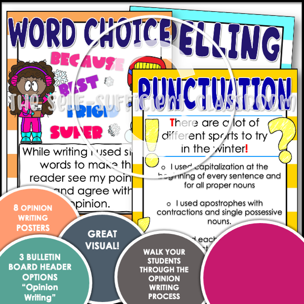 2nd Grade Opinion Writing Bulletin Board Set - Classful