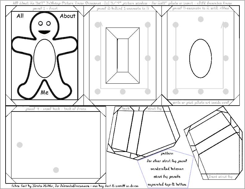 All About Me Frame Ornament Coloring Printable 2x3 Photo Insert 1x2 ...