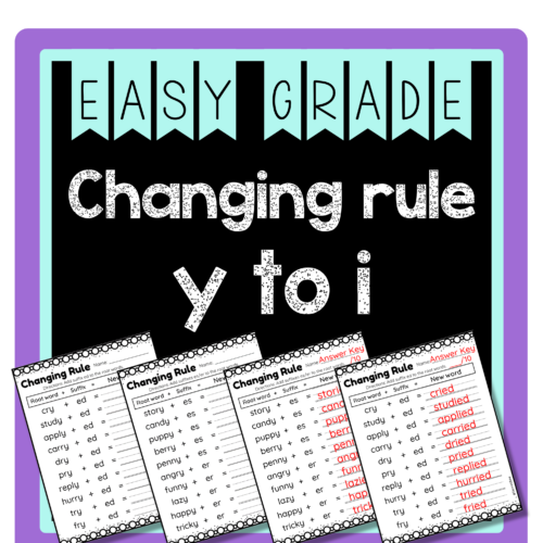 Changing Y to I Spelling Rule | Changing Rule Assessment - Classful