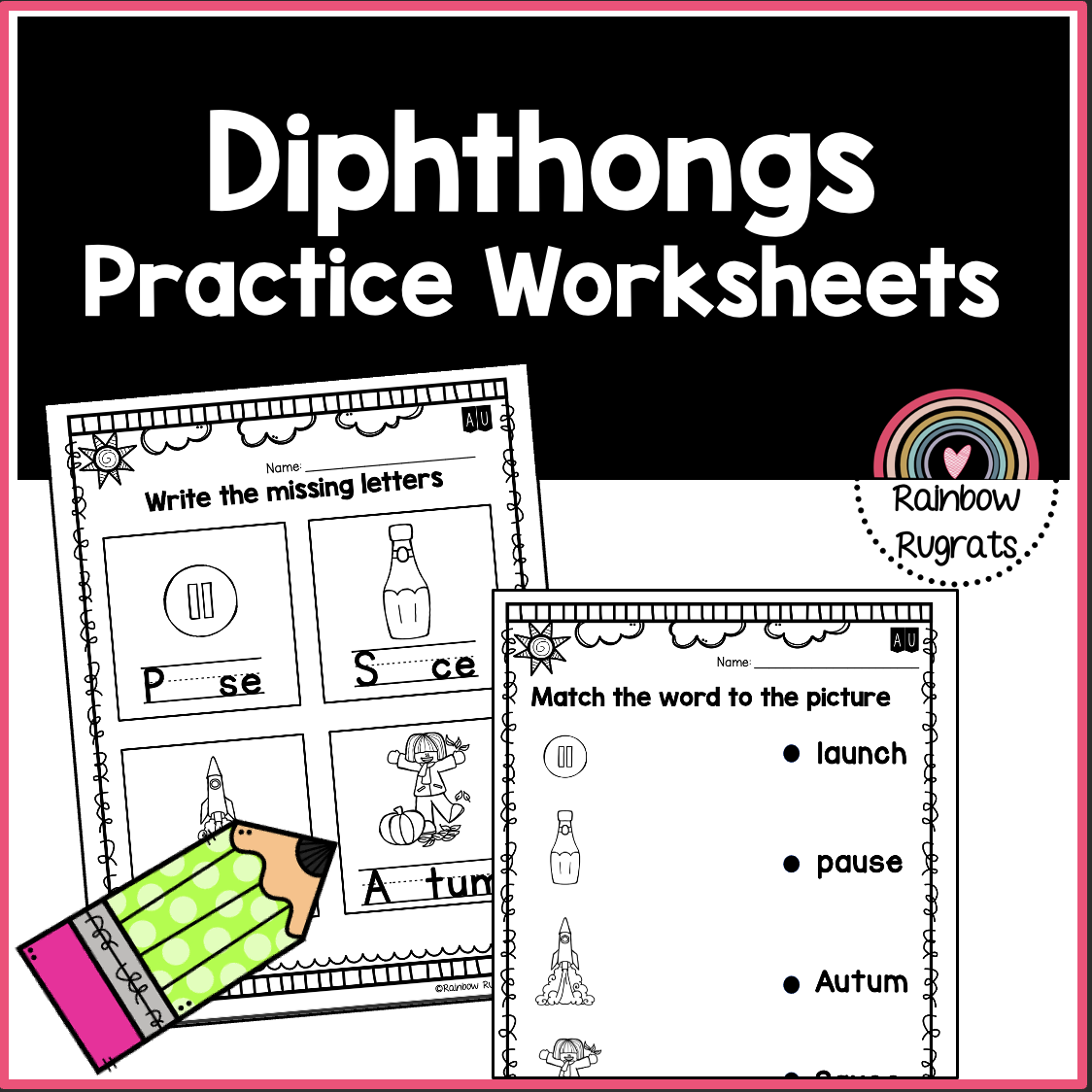 Diphthong Practice Worksheets - Classful