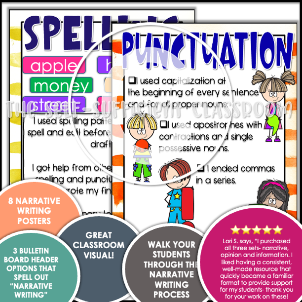 3rd Grade Narrative Writing- Bulletin Board Set - Classful