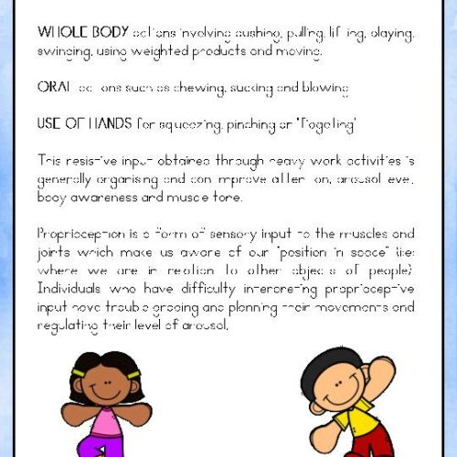 Occupational Therapy - Deep Pressure and Heavy Work Activities Life ...