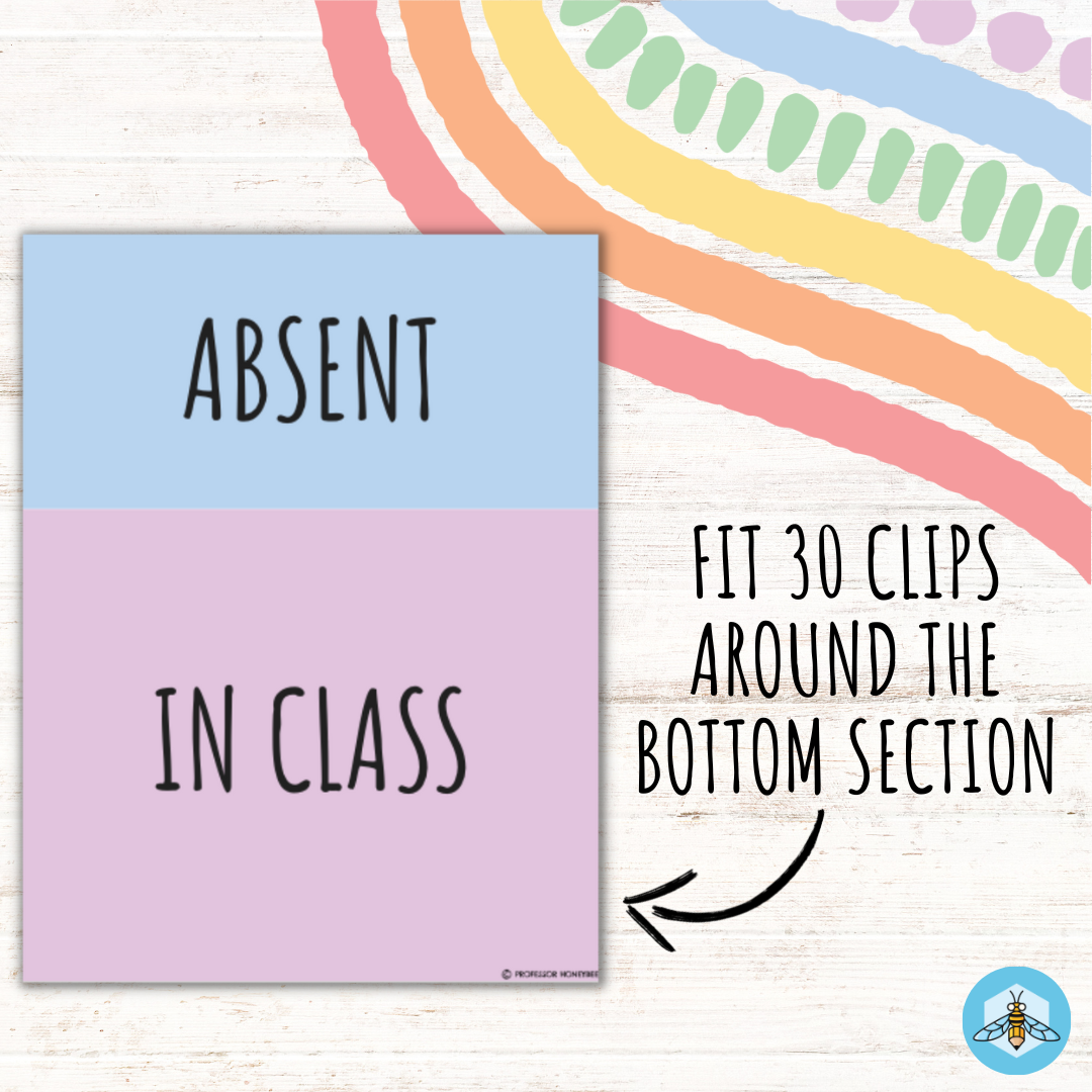 Pastel Rainbow Student Location Clip Chart (EDITABLE) - Classful