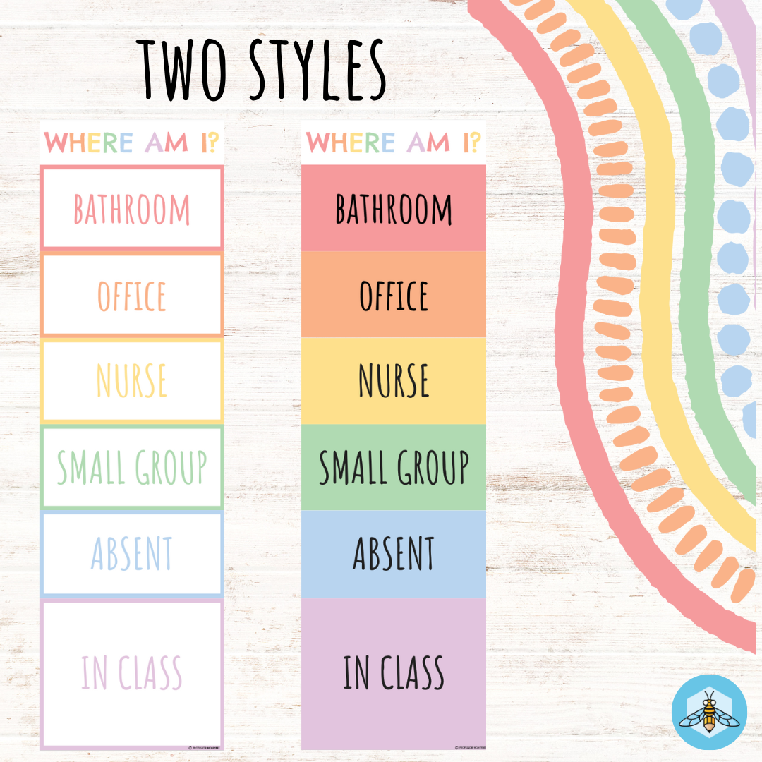 Pastel Rainbow Student Location Clip Chart (EDITABLE) - Classful
