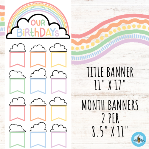 Pastel Rainbow Class Birthday Chart (EDITABLE) - Classful