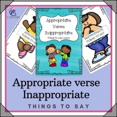 Behaviour Support Inappropriate V's Appropriate Things To Say - Classful