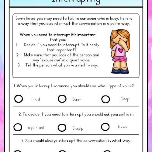 10 SOCIAL SKILL Reading Comprehension Mini Social Narrative - Engaging ...