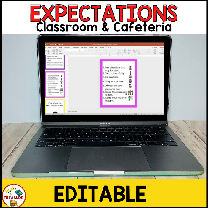 Classroom And Cafeteria Expectations | Editable | Bold and Bright ...
