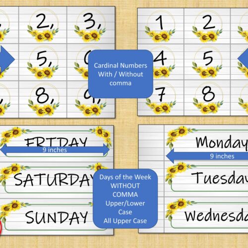 Daily Flip Calendar 2022 to 2051 Farmhouse Sunflowers Theme - Classful