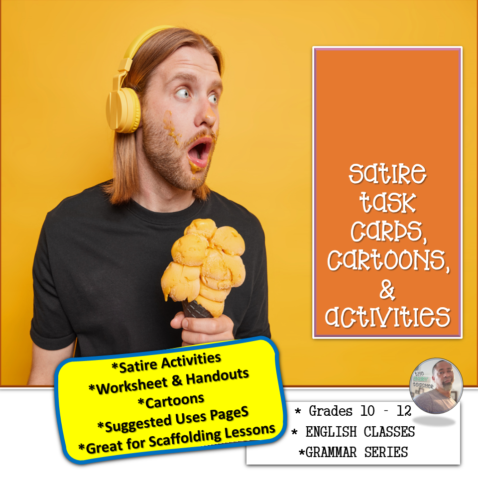 SATIRE TASK CARDS, CARTOONS, & ACTIVITIES - Classful
