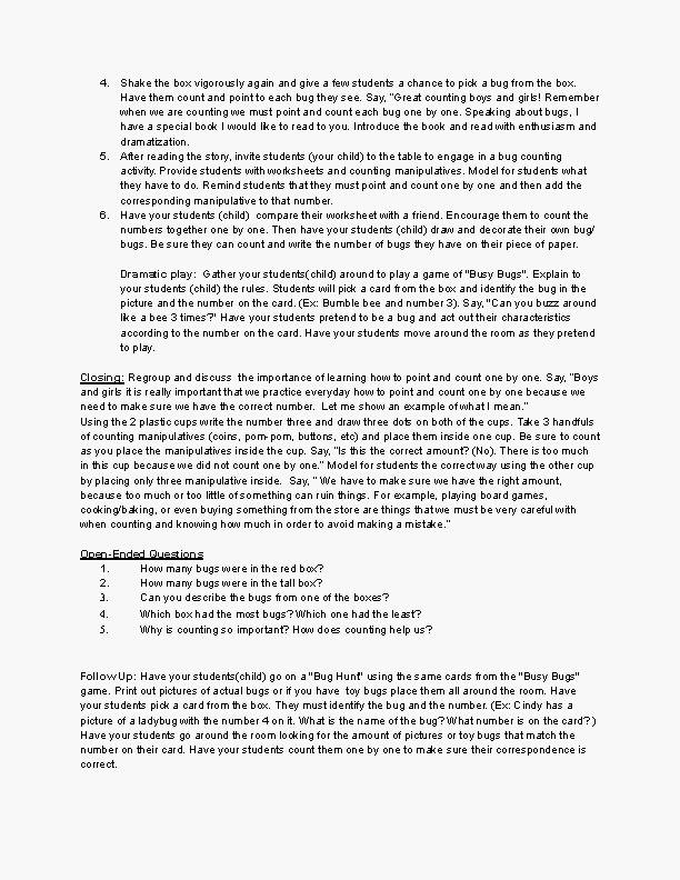 Pre-K/K Math Lesson Plan (Counting) - Classful