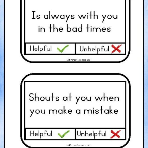 Helpful vs Unhelpful Friendship Qualities Task Cards - Social Skills ...