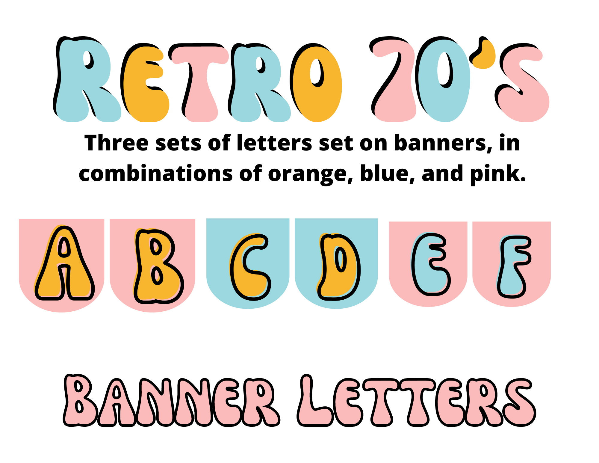Retro 70s Middle and High School Classroom Decor Banner Letters ...