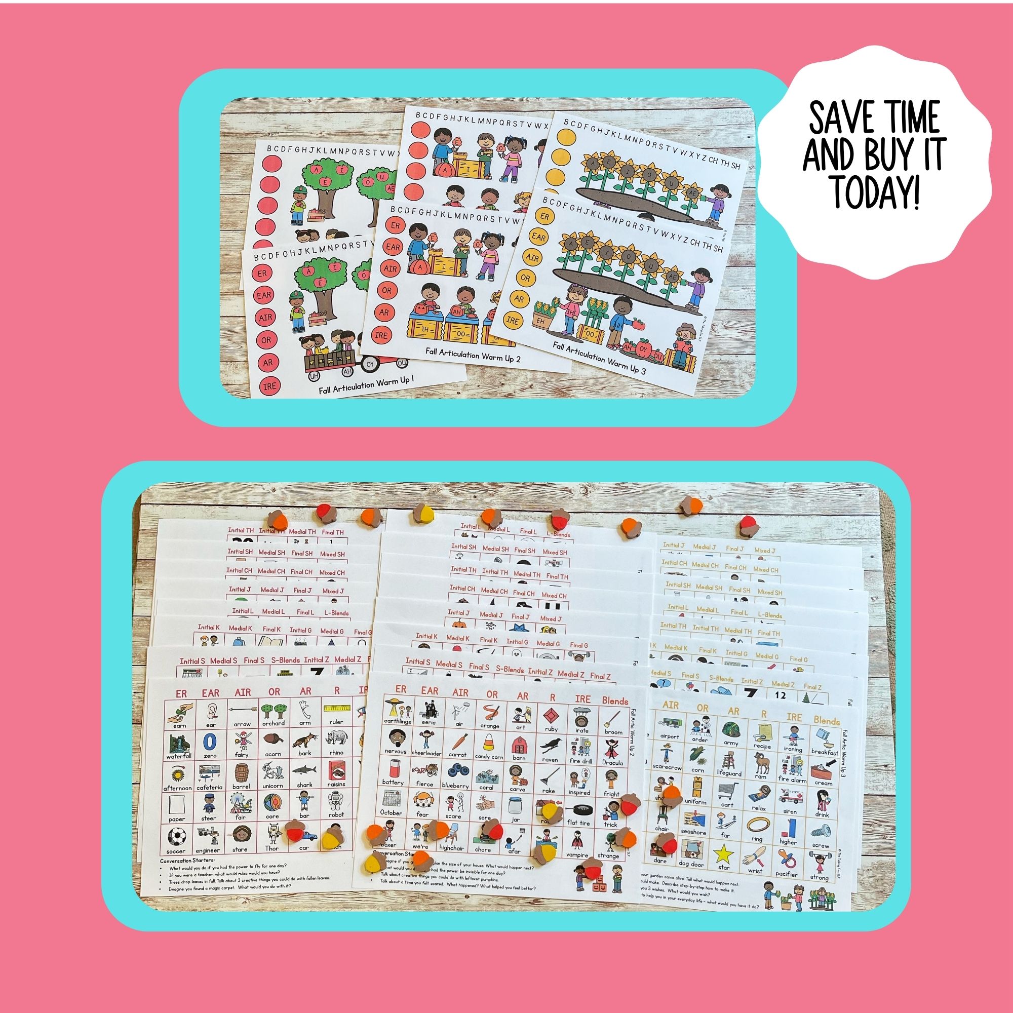 Fall Articulation Warm Ups for Speech Therapy - Classful