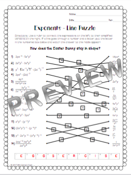 Exponent Rules- Riddle and Maze Activities - Classful