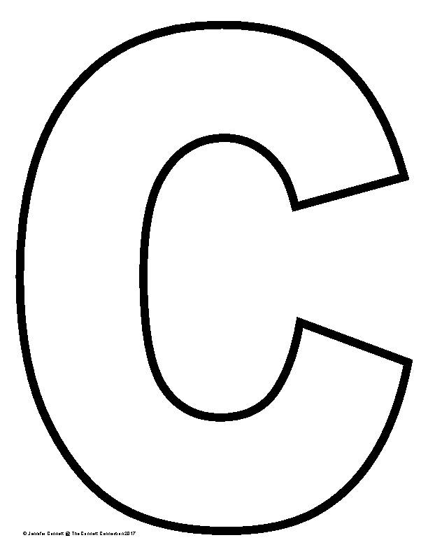 Capital Letter Outlines for Alphabet Craft Templates and Bulletin Board ...