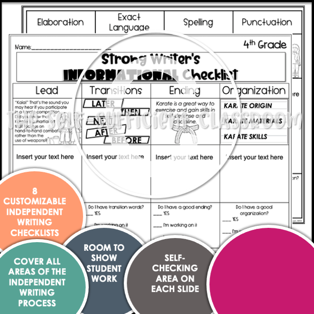 4th Grade Informational Writing- Customizable - Classful