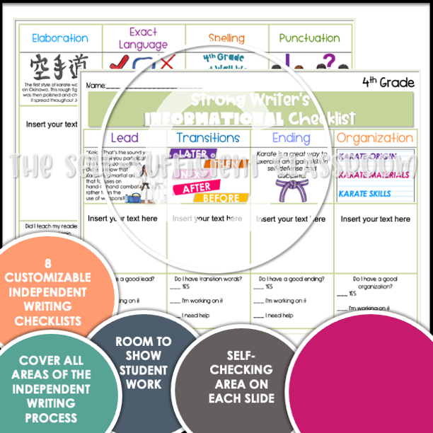 4th Grade Informational Writing- Customizable - Classful