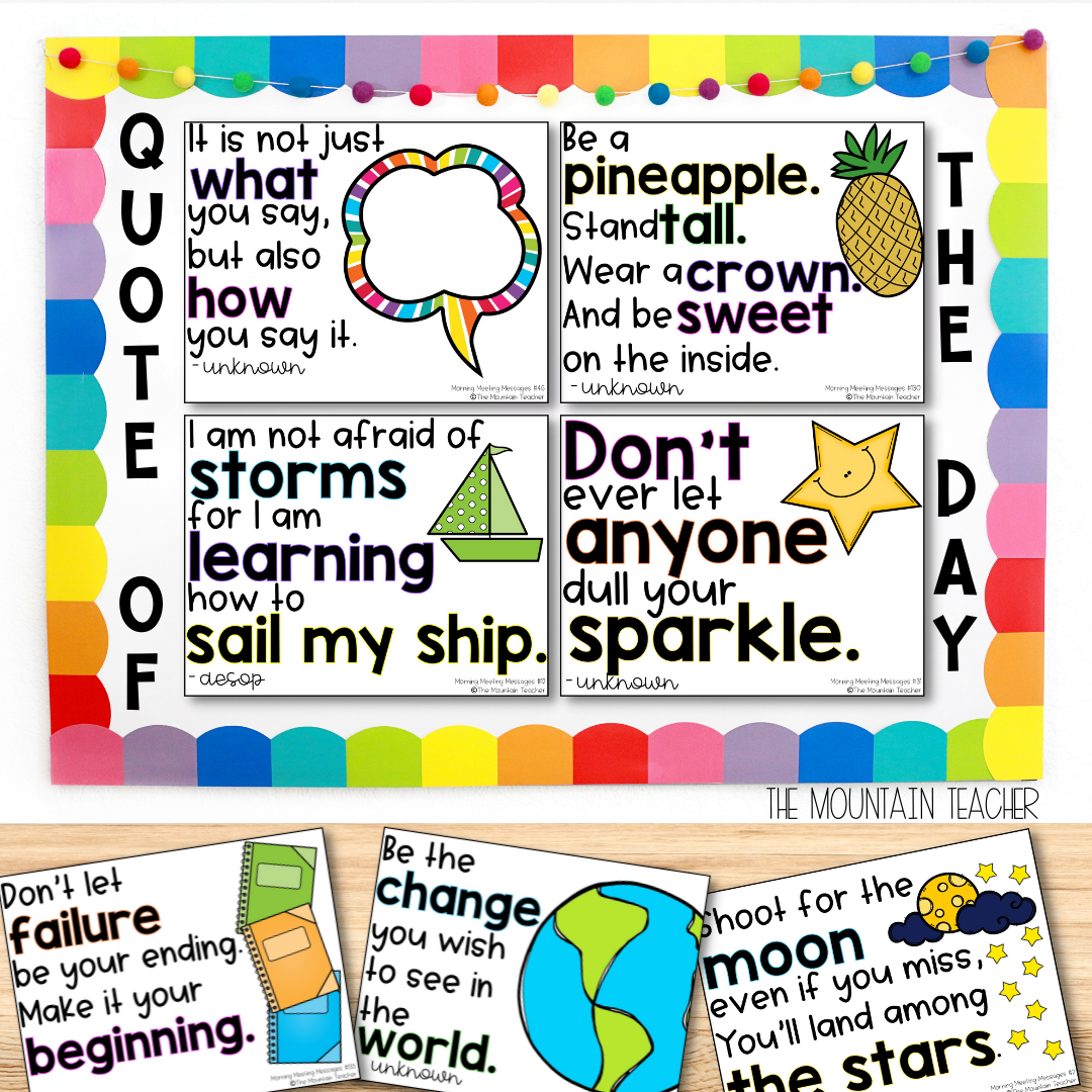 Quote of the Day for Morning Meeting Message Printable and Google ...