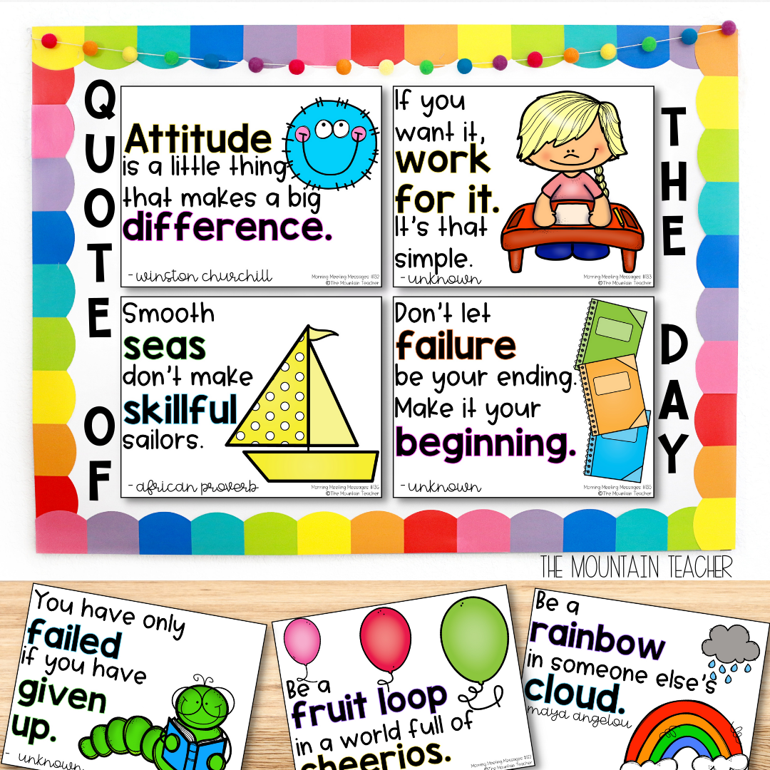 Quote of the Day for Morning Meeting Message Printable and Google ...