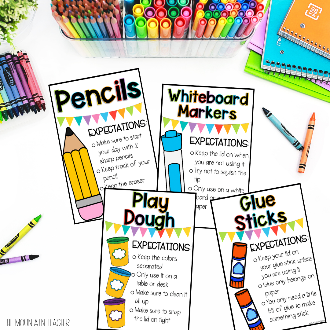 Editable School Supply Labels and Expectations for Classroom ...