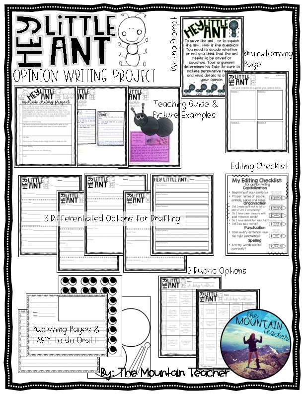 Hey Little Ant Opinion Writing Prompt and Activity - Classful