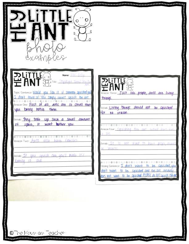 Hey Little Ant Opinion Writing Prompt and Activity - Classful