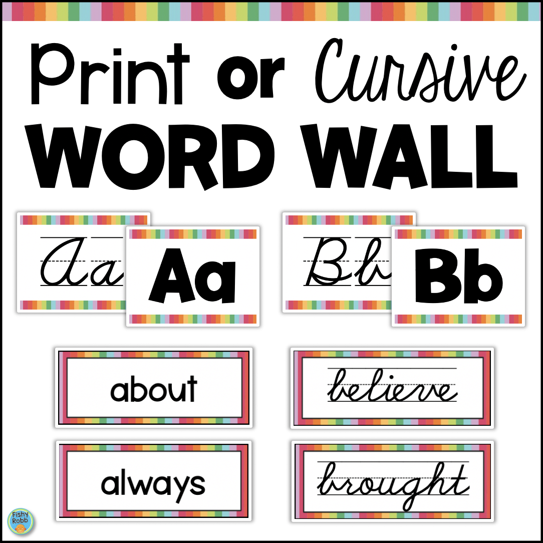 Editable Word Wall Letters and Sight Word Cards - Cursive and Print ...