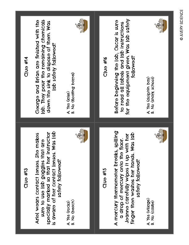 Lab Safety Task Cards - Pirate Treasure Hunt - Classful