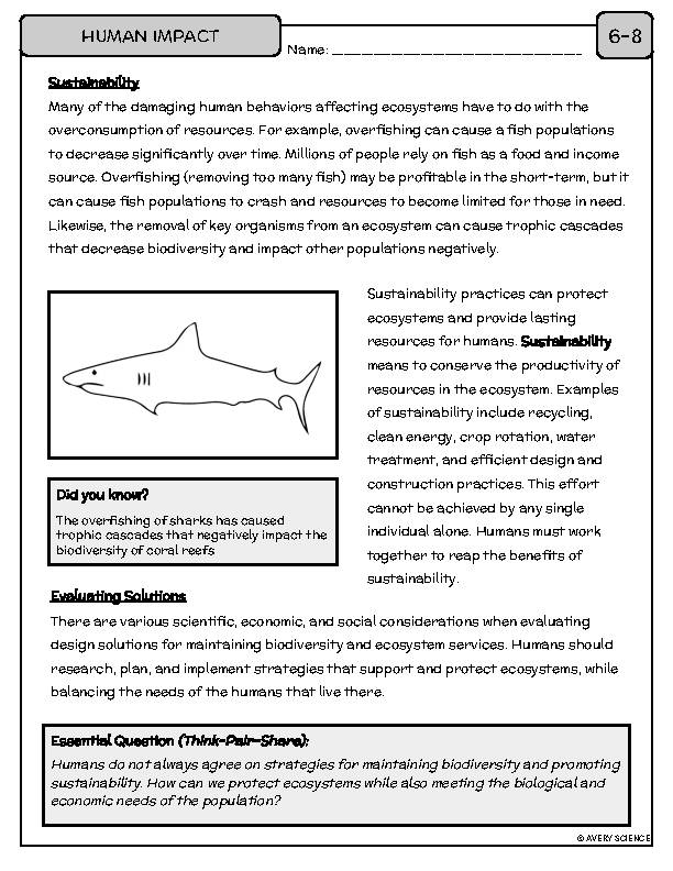 Human Impact on Ecosystems Reading Passage and Questions - Classful