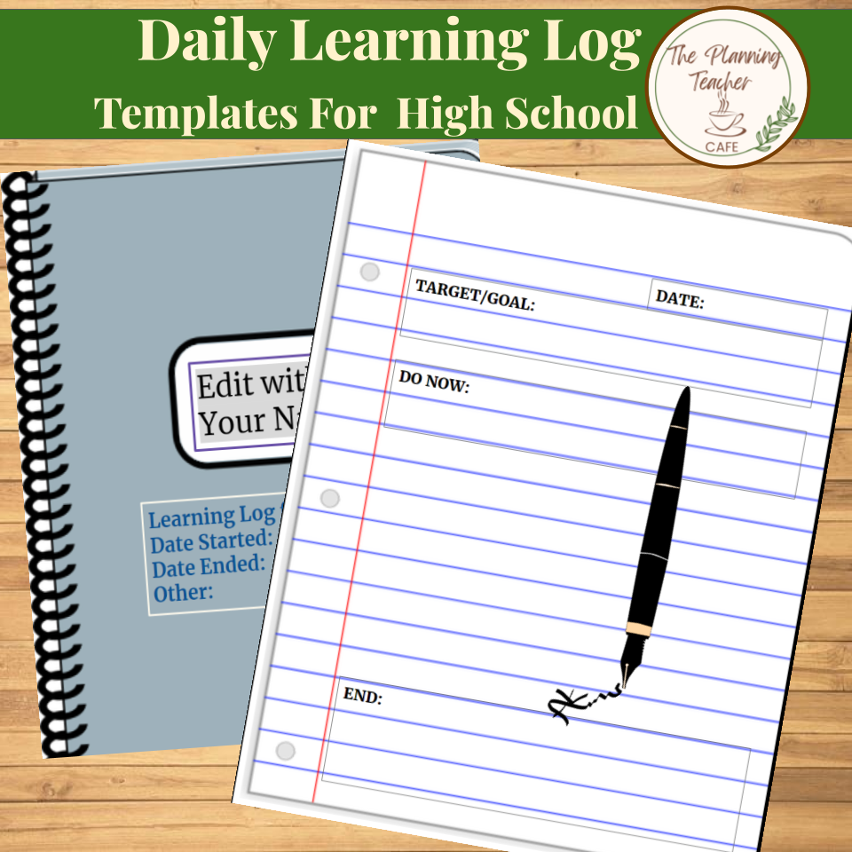 Daily Learning Log Templates for High School for review and formative ...