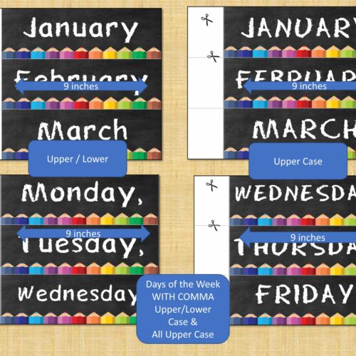 Daily Flip Calendar 2022 to 2051 Chalk Pencils Theme - Classful