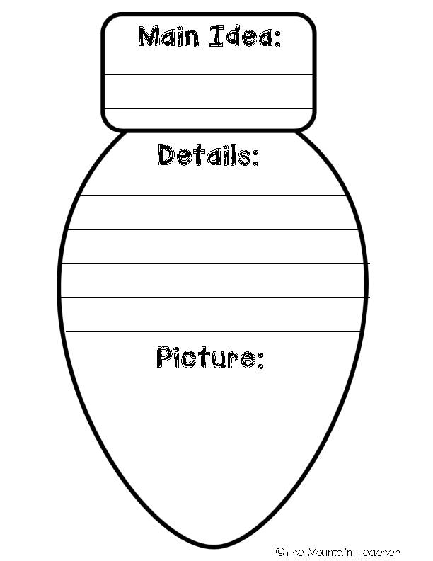 Main Idea and Key Details Graphic Organizers | Christmas Activities and ...