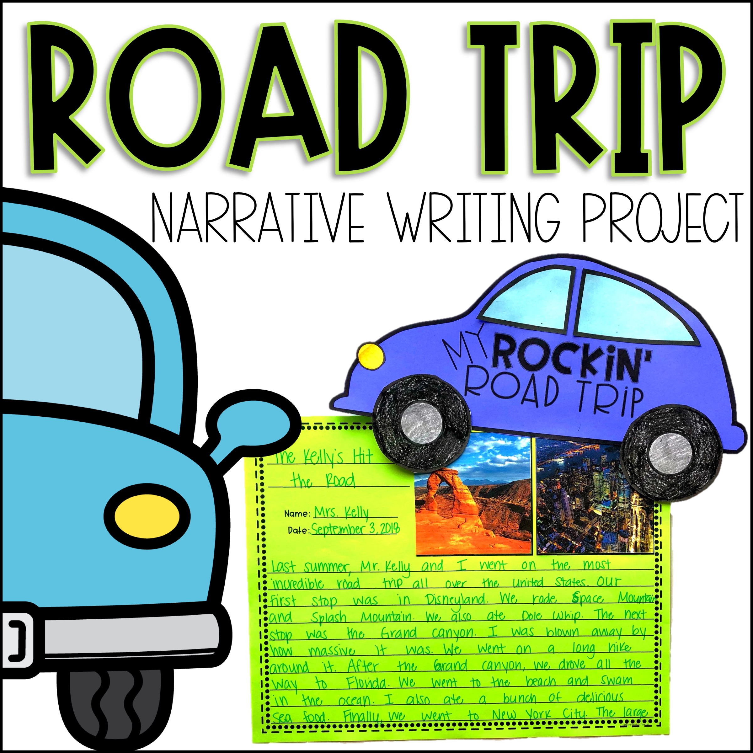 Road Trip Imaginative Narrative Writing Prompt and Activity - Classful