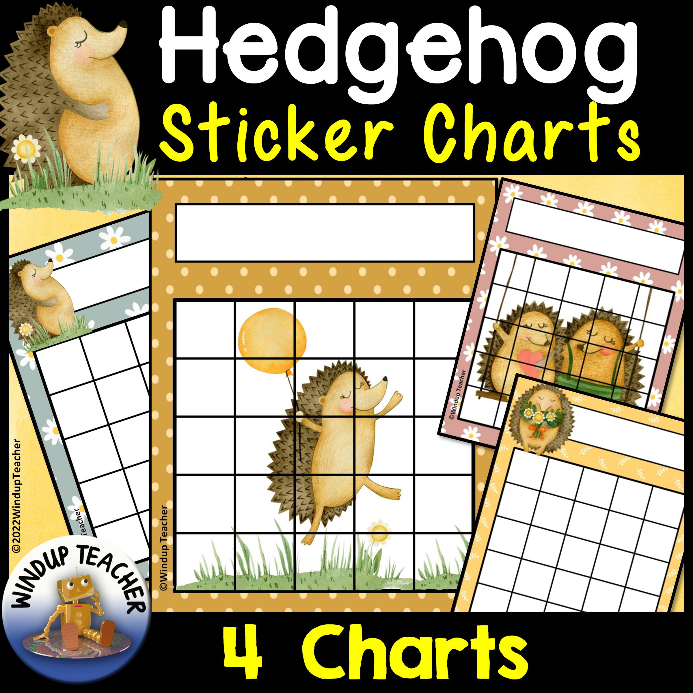 Hedgehog Sticker Charts - Classful