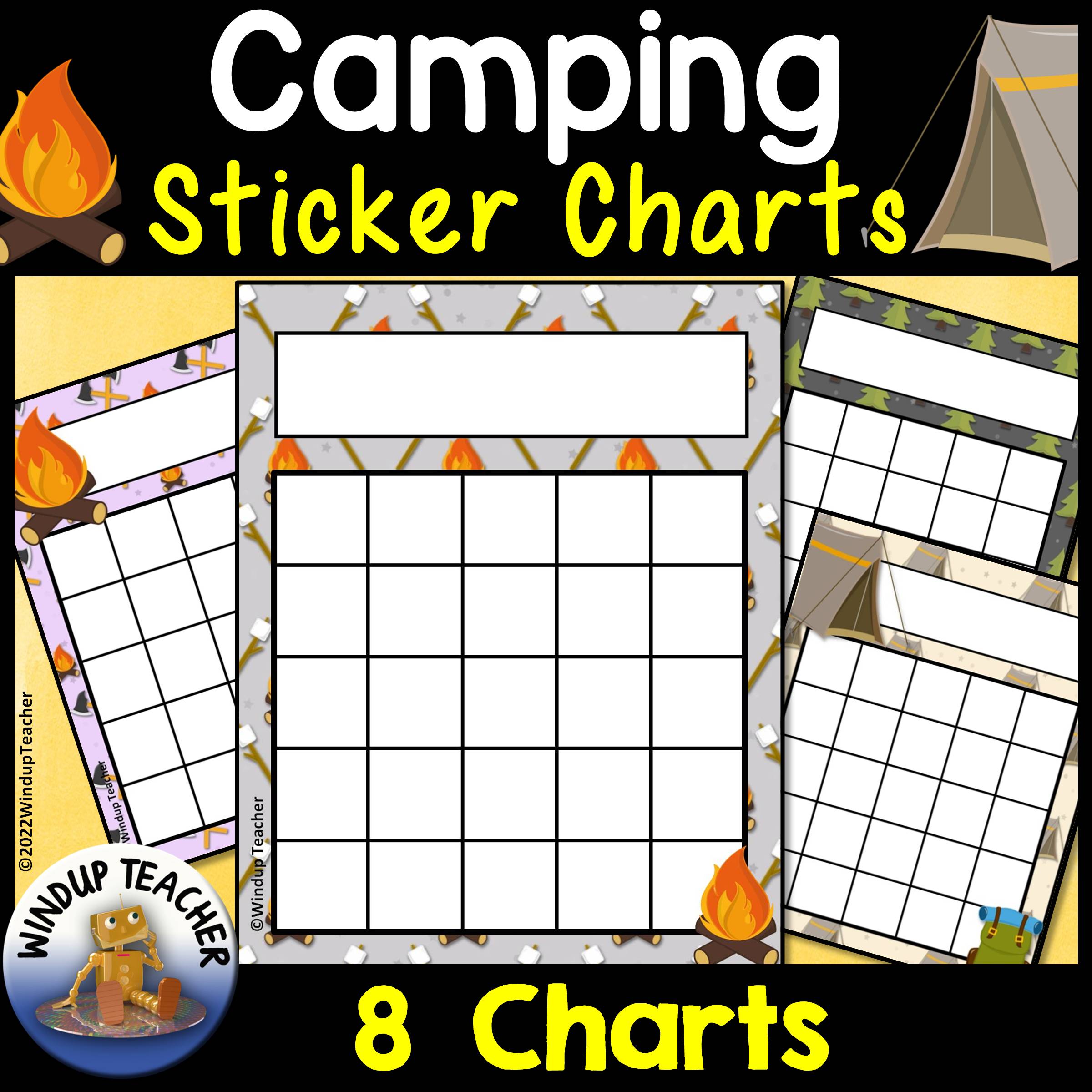 Camping Sticker Charts - Classful