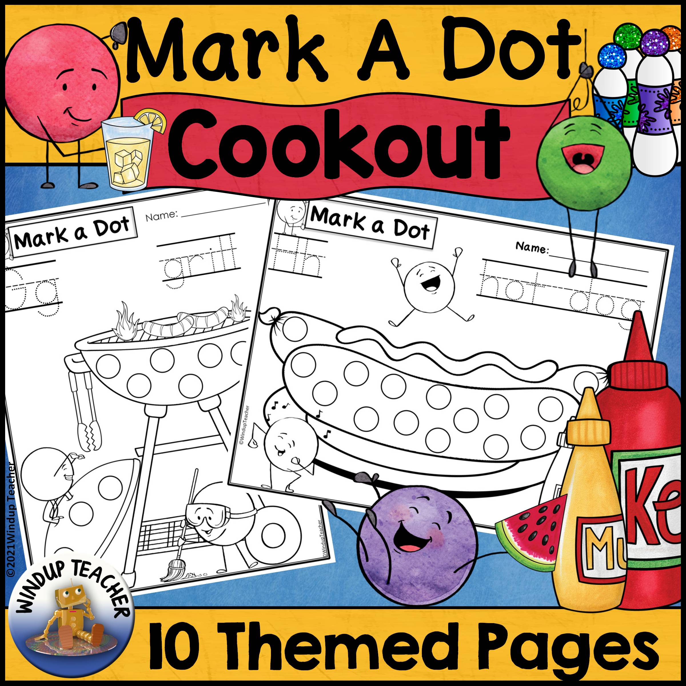 Summer Cookout Bingo Dot Dauber Worksheets - Do-A-Dot Marker Printable ...