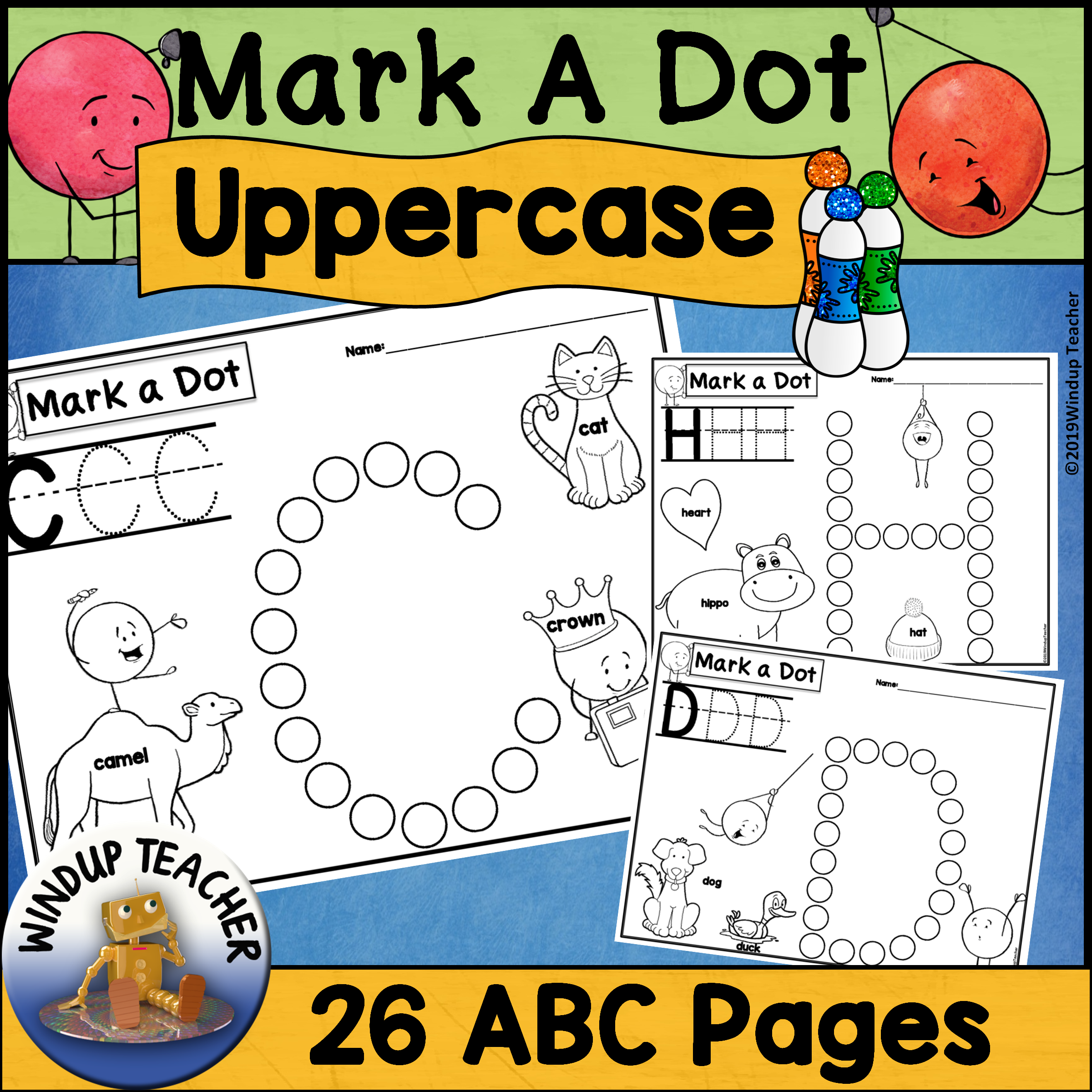 Alphabet Do-A-Dot Marker Printables - Capital Letter Dot Dauber ...