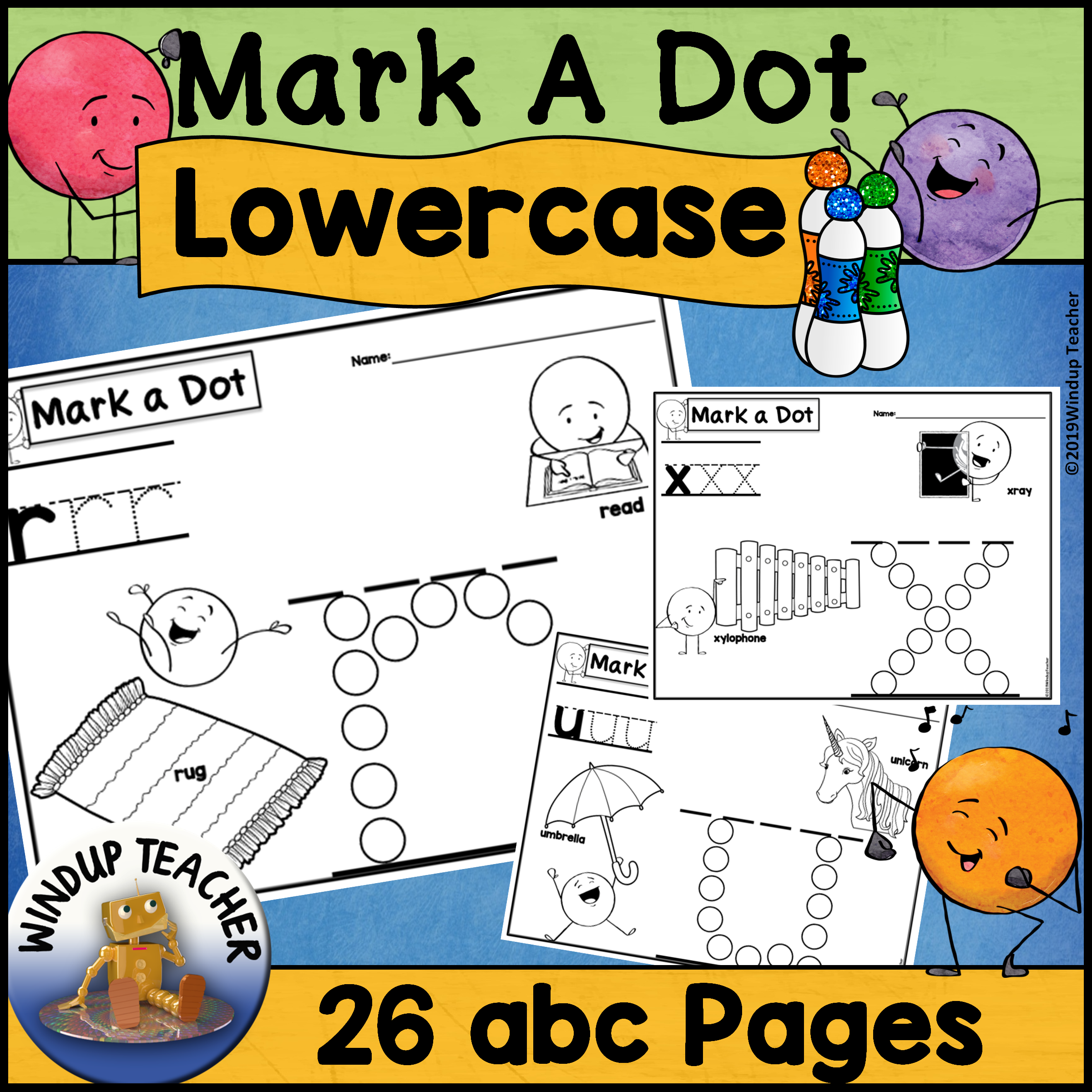 Alphabet Do-A-Dot Marker Printables - Lowercase Letter Worksheet Dauber ...