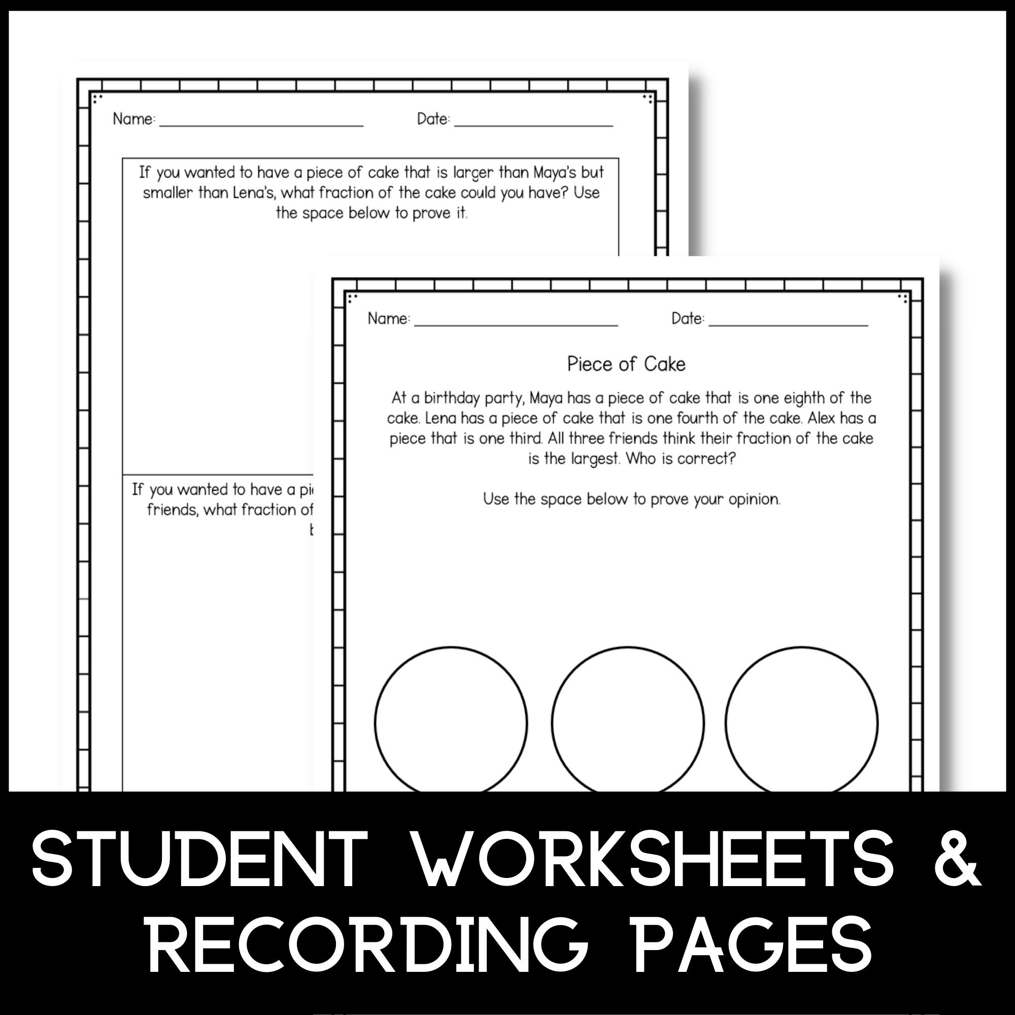 3rd Grade Comparing Fraction Activities | Inquiry Based Math PYP - Classful