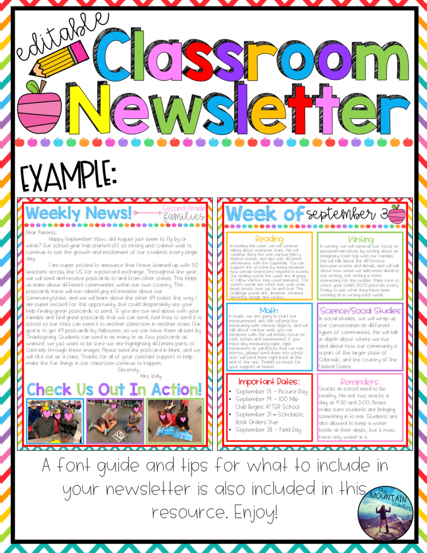 Editable Weekly Newsletter Template - Classful