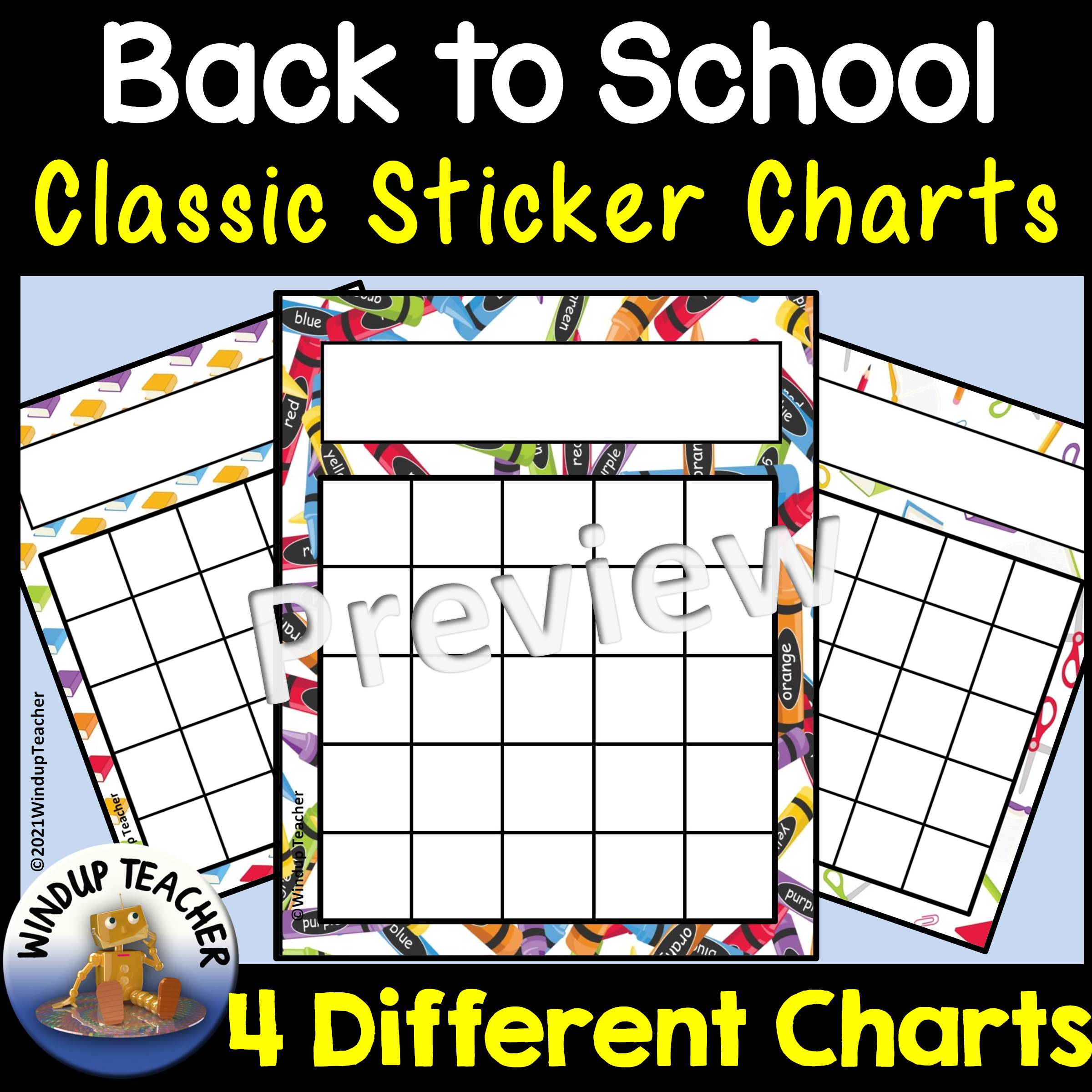 Back to School Classic Sticker Charts - Classful